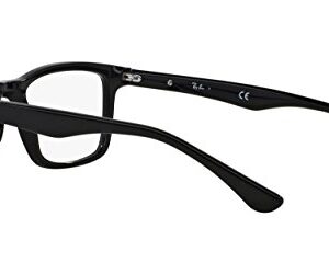 Ray-Ban RX5279 Square Prescription Eyeglass Frames, Black/Demo Lens, 55 mm