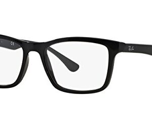 Ray-Ban RX5279 Square Prescription Eyeglass Frames, Black/Demo Lens, 55 mm