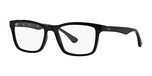 Ray-Ban RX5279 Square Prescription Eyeglass Frames, Black/Demo Lens, 55 mm