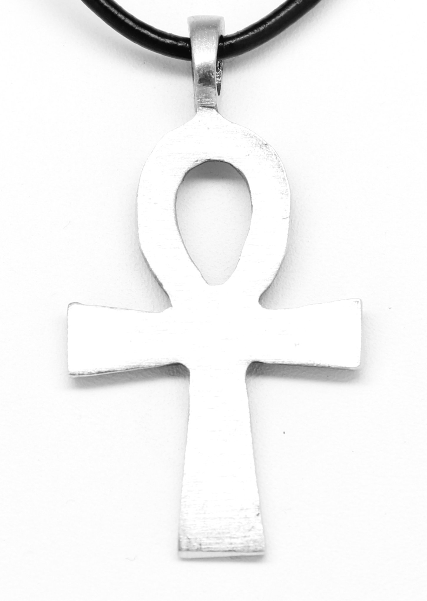 Trilogy Jewelry Pewter Ankh Pendant on Leather w/Swarovski Crystal Lavender June Birthday