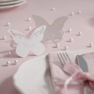 Ginger Ray Butterfly Laser Cut Place Cards (10 Pack), White