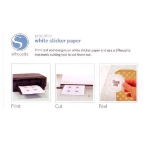 Silhouette Printable White Sticker Paper, 8.5"X11", 8 Count