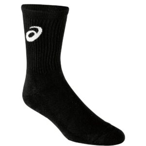 asics men's team crew sock, black, large