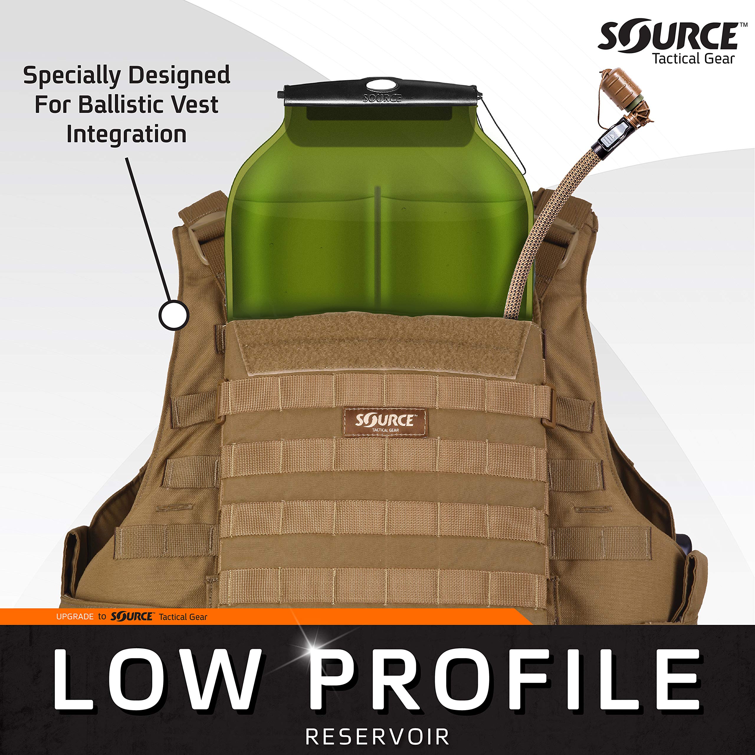 Source Tactical Gear Widepac Low Profile 3-Liter Hydration System Pack (Coyote), WLPS