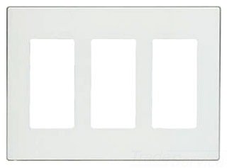 Leviton 80311-SW 3-Gang Decora Plus Wallplate Screwless Snap-On Mount, White, 10-Pack