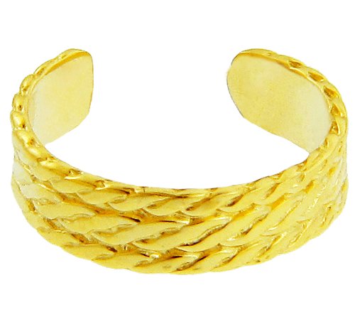 Yellow Gold Bold Milgrain Toe Ring (10K Gold)