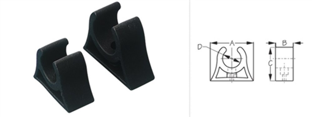 Pole Storage Clips 3/4" Molded Rubber