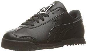 puma roma basic jr sneaker (little kid/big kid) , black/black, 6 m us big kid