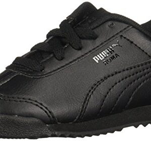 PUMA unisex child Roma Basic Sneaker, Black/Black, 7 Toddler US