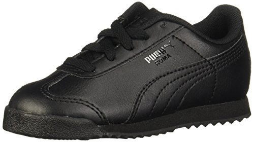 PUMA unisex child Roma Basic Sneaker, Black/Black, 7 Toddler US