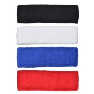 cosmos 4 pcs different color cotton sports basketball headband