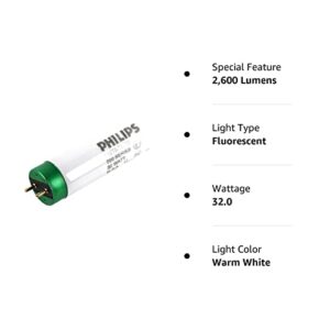 Philips 281618 - F32T8/HL735/ALTO - 32 Watt Fluorescent Tube - T8 - 36,000 Hours - 2,600 Lumens - 3500K - 700 Series Phosphors - Warm White,Case of 30