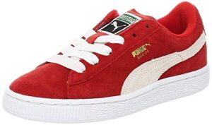 puma suede jr sneaker high risk red/white 7 m us big kid