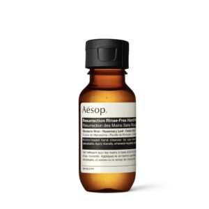 aesop resurrection rinse-free hand wash - aromatic, alcohol-based gel with purifying and hydrating properties - cleanses without water - 1.7 oz