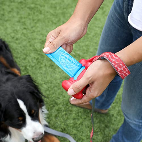 Arm & Hammer Dog Bone Shape Dog Poop Bag Dispenser With 30 Count Dog Poop Bags With Activated Baking Soda, 9 x 14 Inches, Assorted Colors