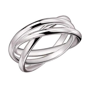 925 sterling silver 3 triple band rolling russian wedding ring (10)