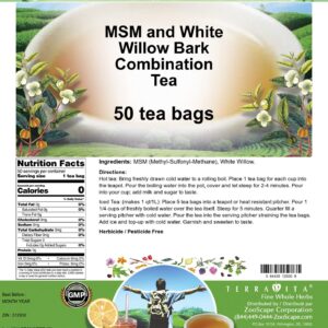 MSM and White Willow Bark Combination Tea (50 tea bags, ZIN: 512930)