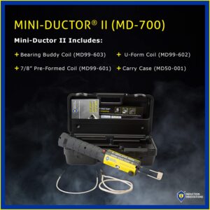 Induction Innovations - The Original Mini-Ductor II (MD-700) - Handheld Induction Heater with 3 Basic Coils, Rugged Carrier Case & Operations Manual to Safely Remove Nuts, Bolts, Bearings, & More