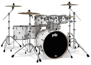 pdp by dw 7-piece concept maple shell pack with chrome hardware pearlescent white