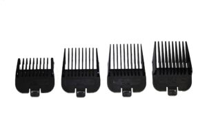 andis 4 piece animal comb set; sizes: 1/8", 1/4", 3/8", 1/2", black, 21318, (pack of 4)