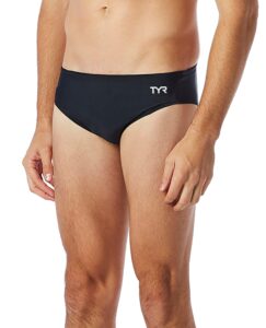 tyr men's durafast elite solid racer swim suit (black, 36)