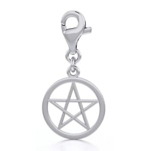 moonlight mysteries sterling silver clip on pentacle pentagram symbol charm