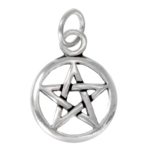 moonlight mysteries sterling silver tiny open pentacle pentagram charm