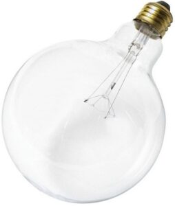 satco s3013 100-watt g40 incandescent light bulb, clear, 4000 average rated hours, 1150 lumens, medium base, 2700k cct (kelvin), 100 cri, dimmable, 120 volt