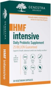 genestra brands hmf intensive | four strains of probiotics to support intestinal health, abdominal comfort, and healthy microflora* | 30 capsules