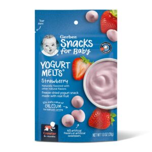 gerber baby snacks yogurt melts, strawberry, 1 ounce (pack of 7)