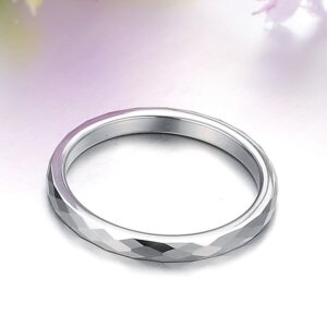 SunnyHouse Jewelry 2mm Women's Multi-faceted Tungsten Wedding Band Ring (Size Selectable) (7)