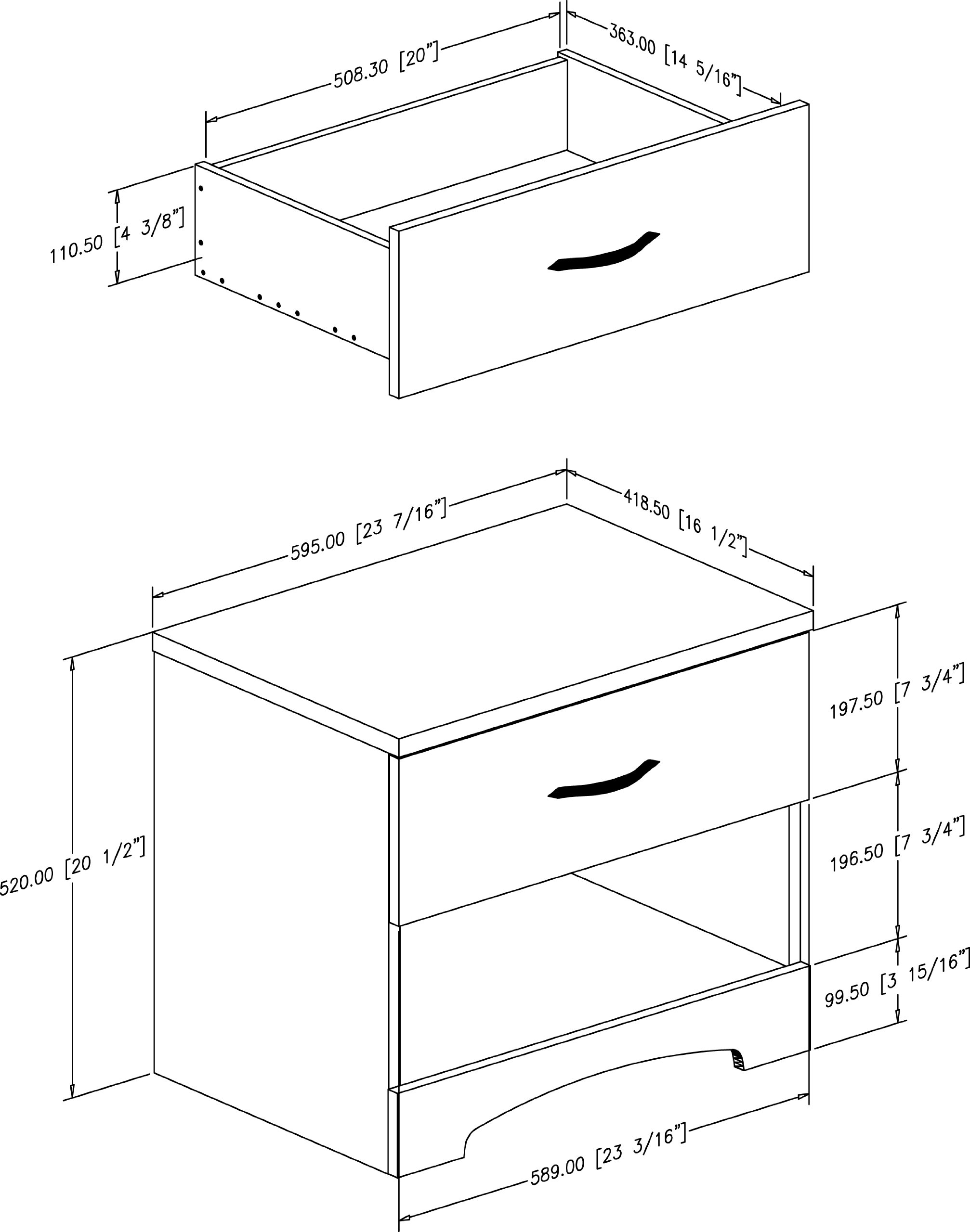 South Shore Step One 4-Piece Bedroom Set Pure Black, Contemporary