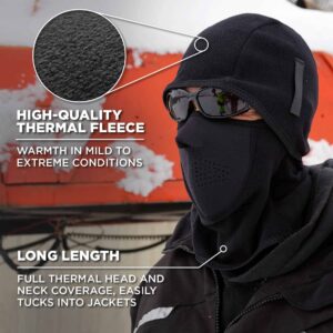 Ergodyne Mens Face Mask - 2-pc Fleece Neoprene Balaclava, Black