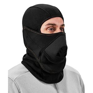 ergodyne n-ferno 6970 balaclava with detachable heat exchanger face mask, winter ski mask, black