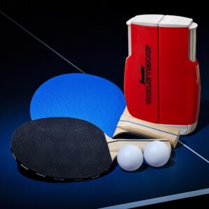 Franklin Sports Table Tennis to Go Portable Ping Pong Net Set - Any Table Top Adjustable, (2) Ping Pong Paddles + (2) Ping Pong Balls Included - 2 Player Table Tennis Set