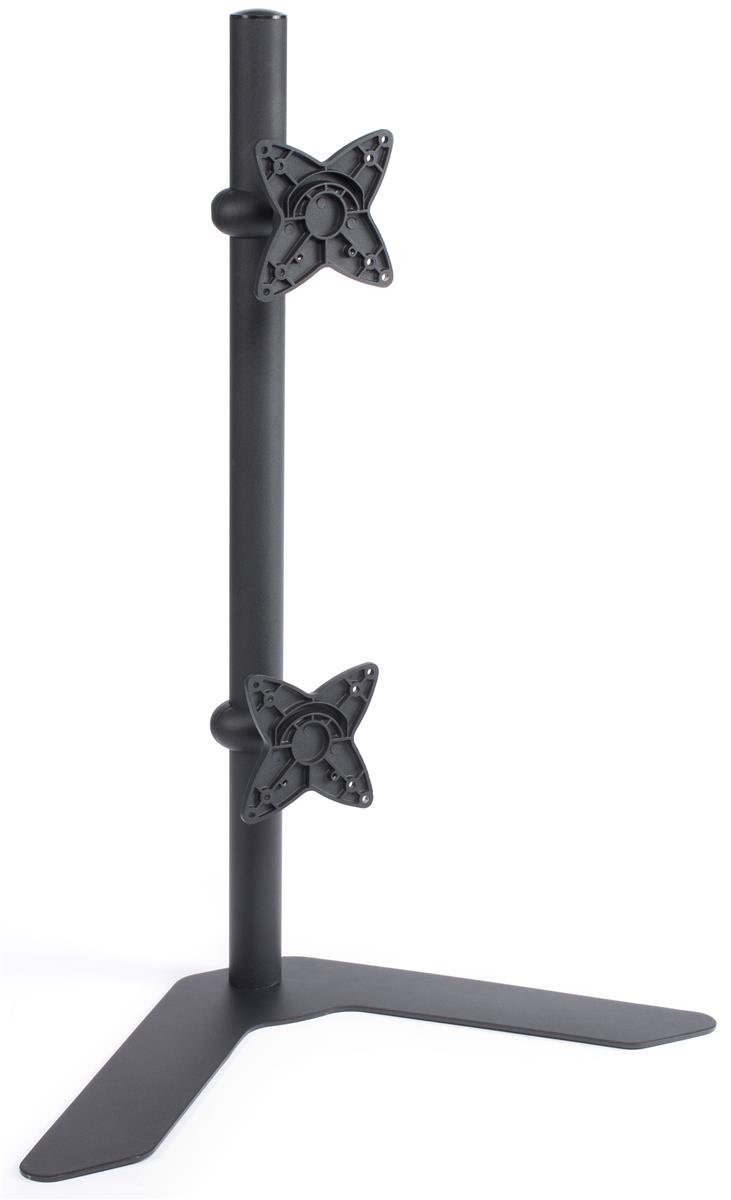 Dual Monitor Desk Stand for (2) 13” to 27” Screens, Countertop Display for Flat Screen Monitors, VESA 100x100, Steel (Black)