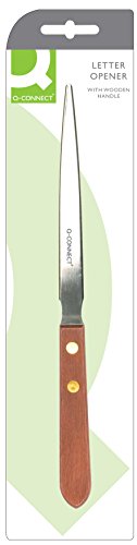 Q-Connect 44836 220 mm Letter Opener with Wooden Handle, Brown, Pack of 1