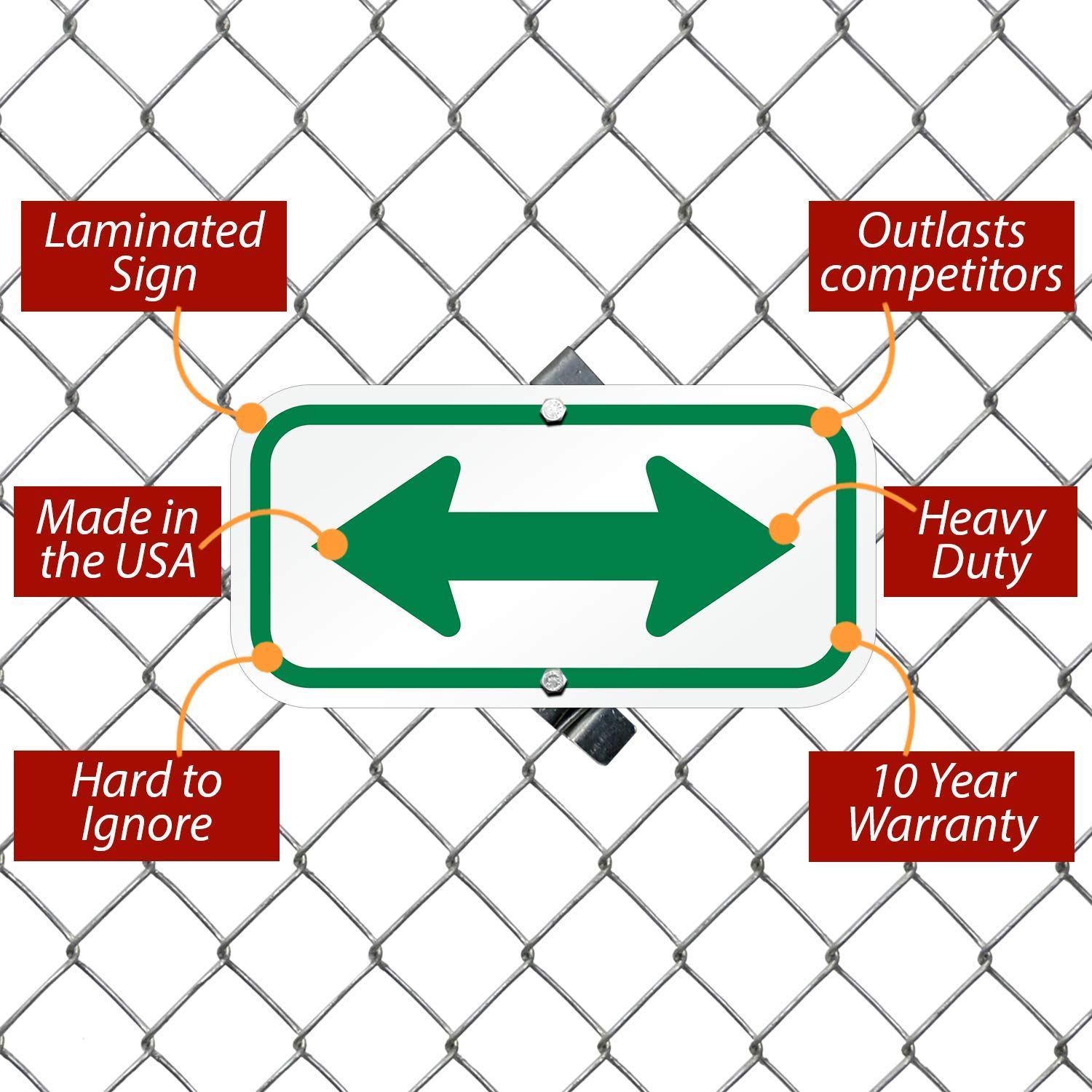 SmartSign "Bidirectional Arrow" Supplemental Parking | 6" x 12" 3M Engineer Grade Reflective Aluminum