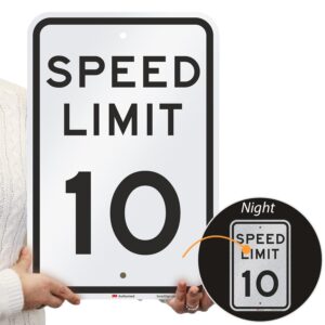 SmartSign-K-2081-EG "Speed Limit 10 MPH" Sign | 12" x 18" 3M Engineer Grade Reflective Aluminum