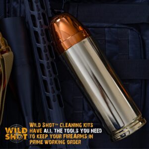 Wild Shot Deluxe Gun Cleaning Kit in Patented Bullet-Shaped Case, Cleaning Tools for Handguns, Shotguns and Rifles