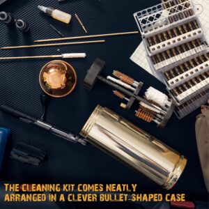 Wild Shot Deluxe Gun Cleaning Kit in Patented Bullet-Shaped Case, Cleaning Tools for Handguns, Shotguns and Rifles