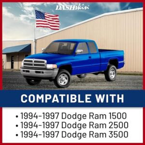 DashSkin USA (NOT Made in China!) Molded Dash Cover Compatible with 94-97 Dodge Ram 1500/2500/3500 in Medium Quartz - Easy Cracked Dashboard Fix - Made in America