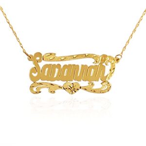 name necklace - 24k gold plated sterling silver - handcrafted designer - personalized name necklace - customize name necklace - made in usa