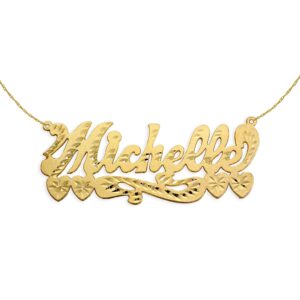 24k gold plated sterling silver name handcrafted designer personalized custom name necklace with name of your choice - made in usa