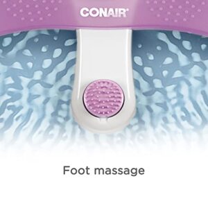 Conair Soothing Pedicure Foot Spa Bath with Soothing Vibration Massage, Deep Basin Relaxing Foot Massager with Jets, Pink/White