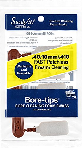 .40cal/.44cal/10mm/410 Gauge Gun Cleaning Bore-tips® by Swab-its®: Barrel Cleaning Swabs - Made in The USA