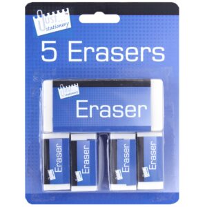 just stationery eraser - white (pack of 5)