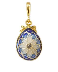 religious gifts sterling silver 925 gold tone egg pendant hand enameled