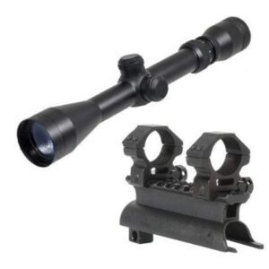 ultimate arms gear tactical sks 7.62x39 rifle see through receiver cover replacement scope mount with 2-7x32 rifle duplex sniper reticle scope with included 7/8" weaver-picatinny scope rings