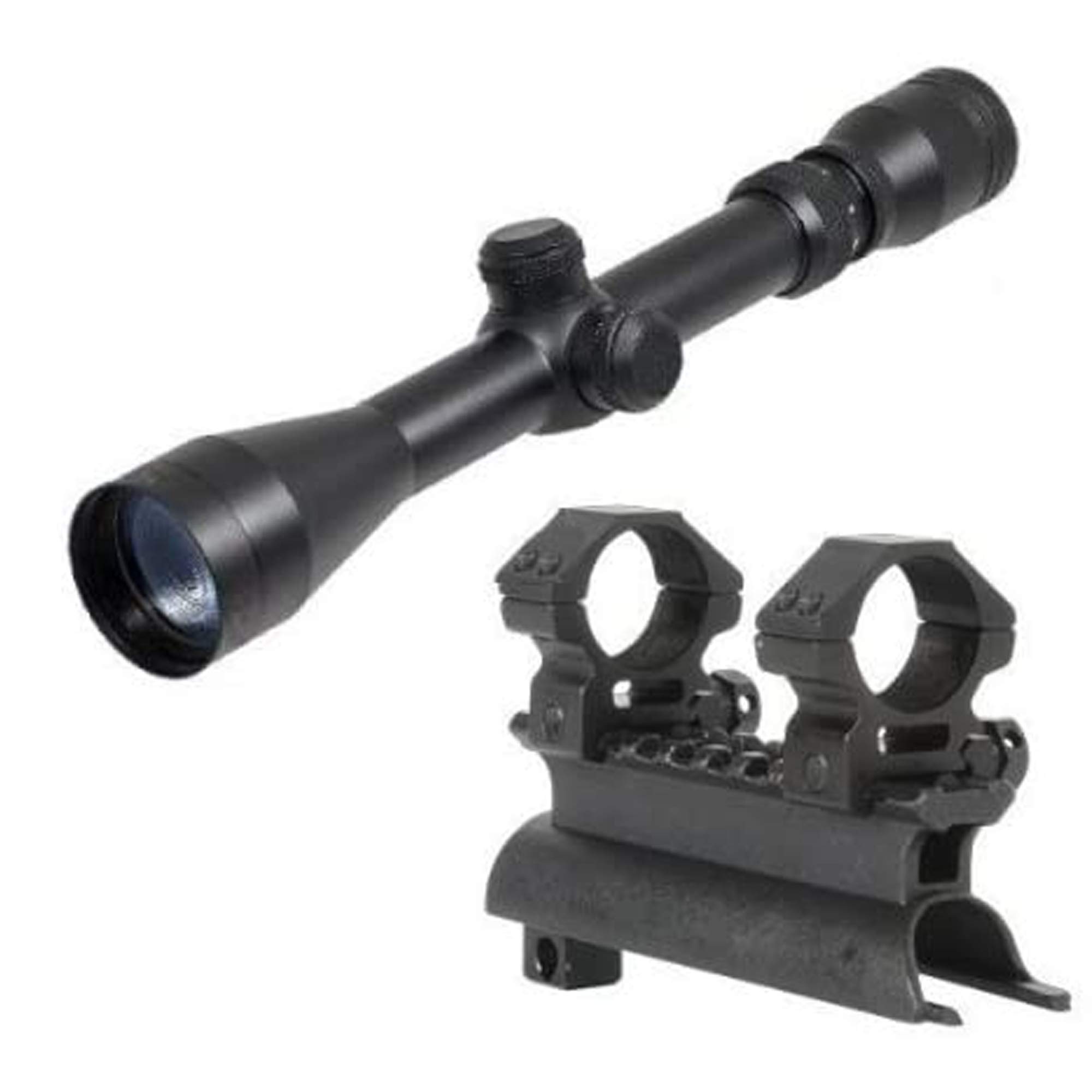 Ultimate Arms Gear Tactical SKS 7.62x39 Rifle See Through Receiver Cover Replacement Scope Mount With 2-7x32 Rifle Duplex Sniper Reticle Scope With Included 7/8" Weaver-Picatinny Scope Rings